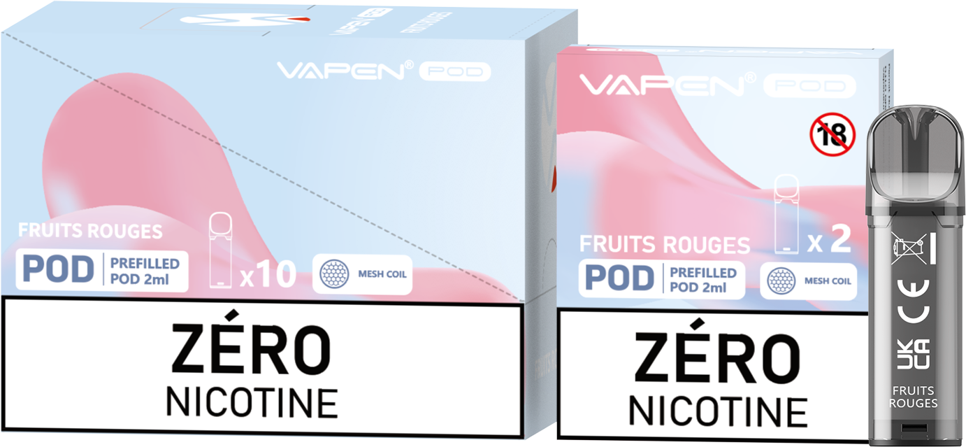 B.10 PODS VAPEN FRUITS ROUGES 0MG (5 x 2 PODS) - RECHARGES VAPEN POD ...