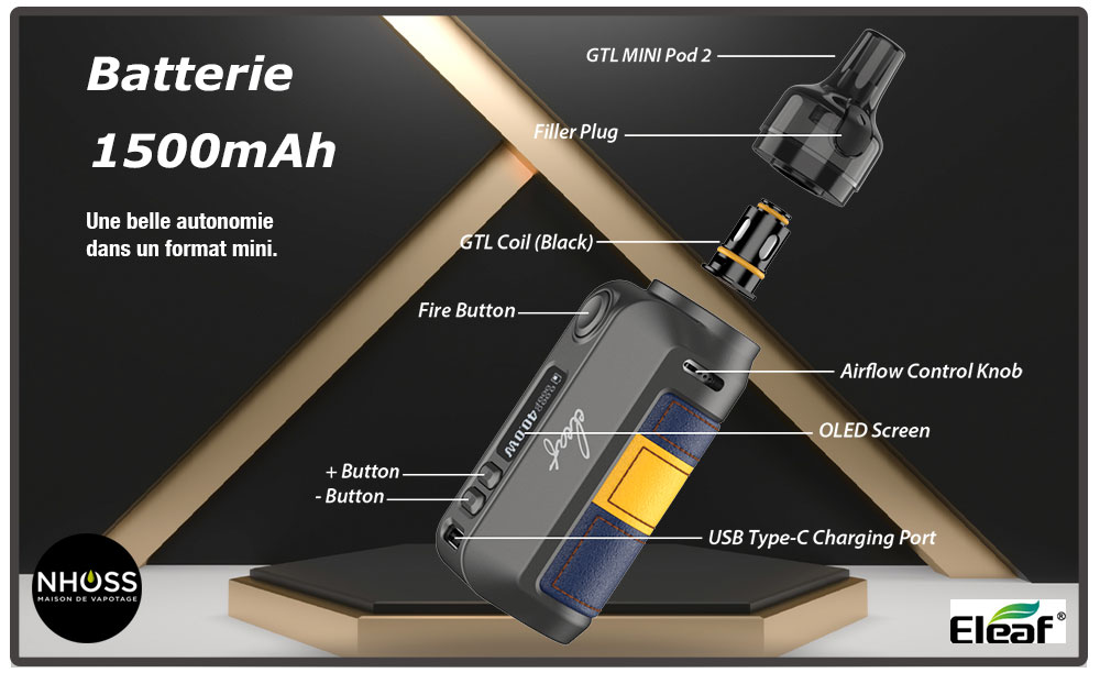 E-CIG ISOLO AIR 2 BLACK - ISOLO AIR 2 - ELEAF - E-CIGARETTES - Maison ...