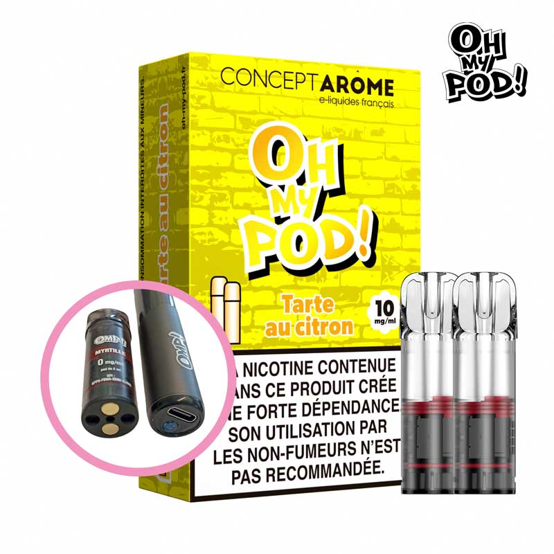 B.2 PODS RONDS TARTE AU CITRON 10MG - E-OH MY POD ! 10MG - E-OH MY POD ...